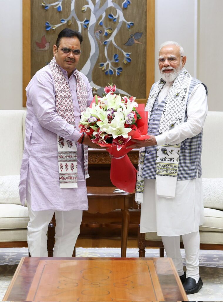 मुख्यमंत्री भजनलाल शर्मा ने प्रधानमंत्री मोदी से मुलाकात की,विकास और ...